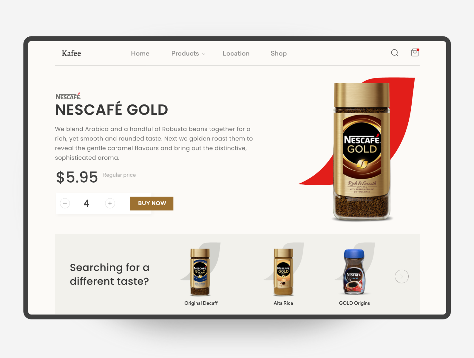 Product page UI by Angkit Amatya on Dribbble