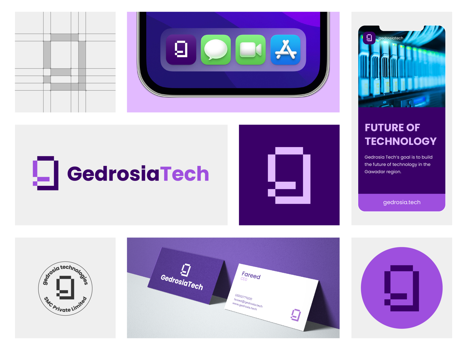 Gedrosia Technologies Branding Visuals © 🔥 by Sharjeel Ahmed on Dribbble