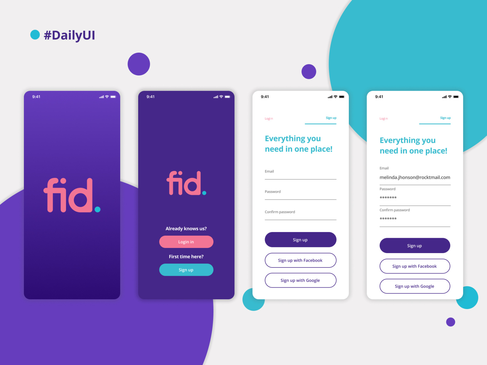 Daily UI #001 - Sign Up by Monica Leite on Dribbble