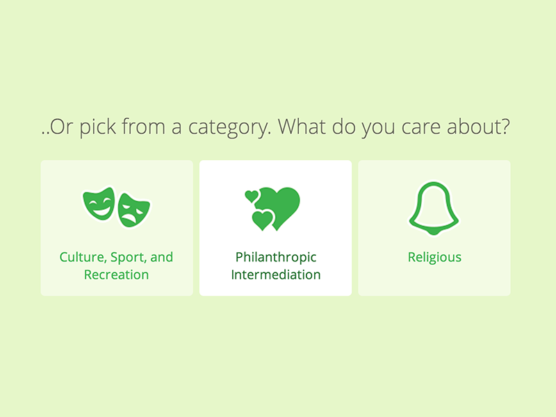 Charity categories by Torunn Seim Skrogstad on Dribbble