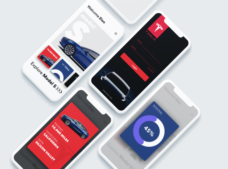 Tesla App by Kuriwood™ on Dribbble