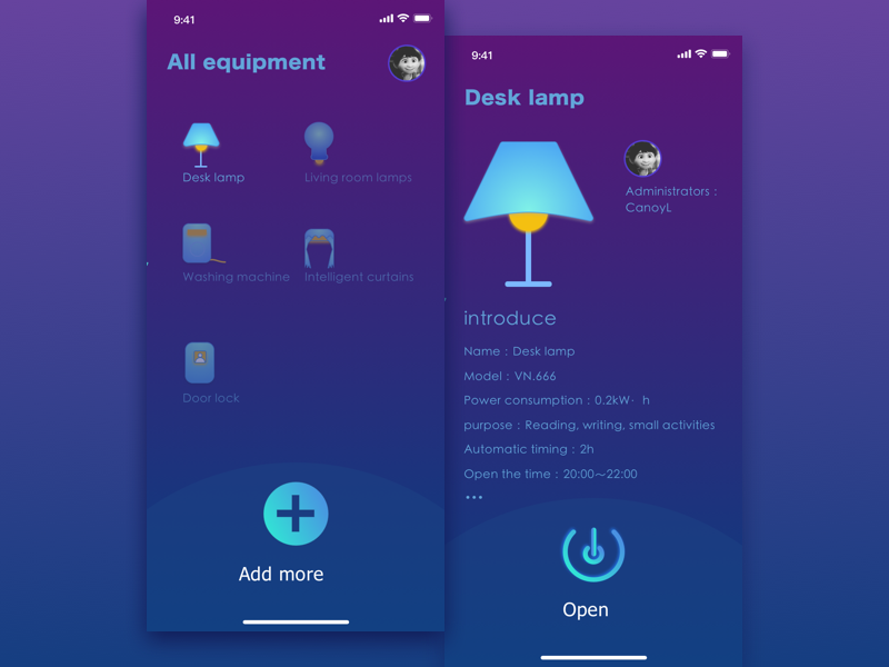 New intelligent furniture display interface by Camel on Dribbble