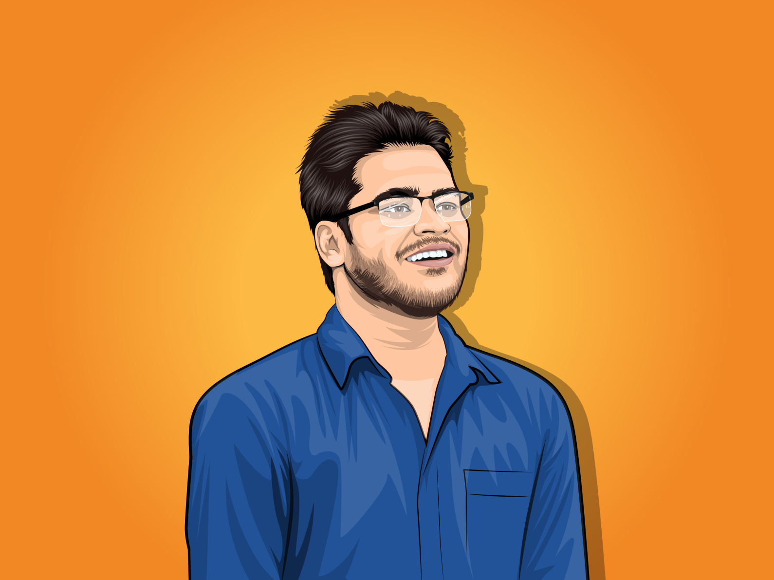 Cartoon/vector portrait for a cool customer by RG Creatives on Dribbble