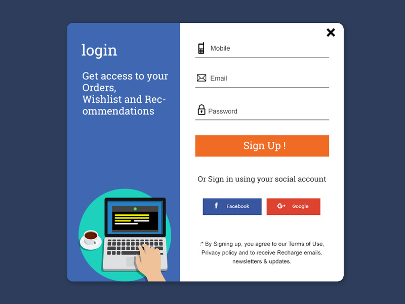Web Login Screen by kanishk on Dribbble