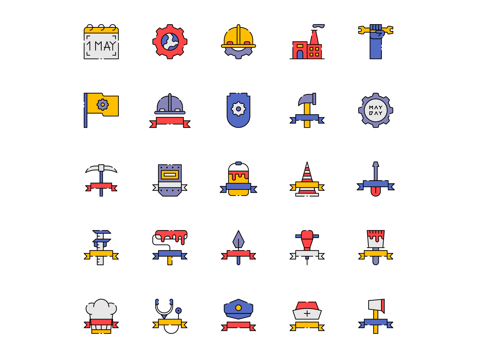 labor-day-icon-set-by-unblast-on-dribbble