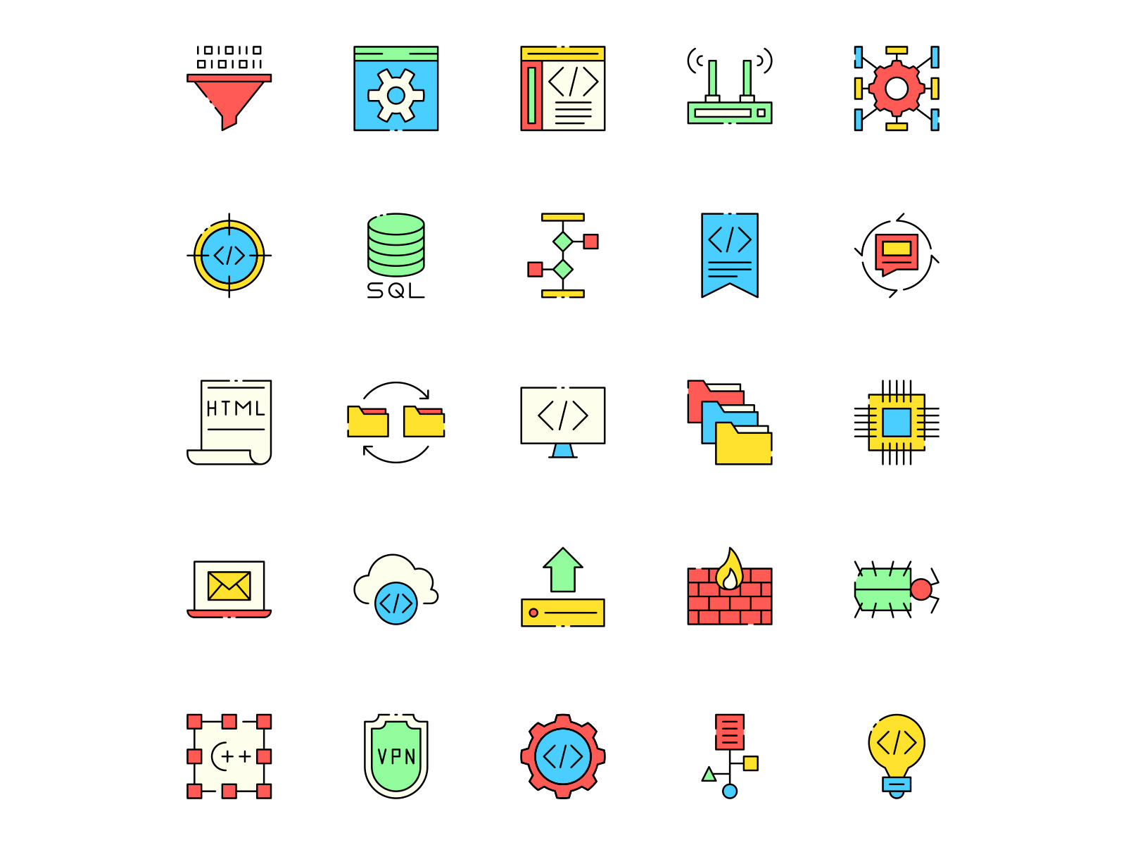 Colored Coding Icons Part 02 by Unblast on Dribbble