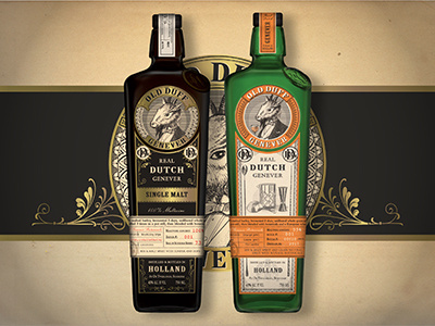 Old Duff Genever by The Rooster Factory on Dribbble