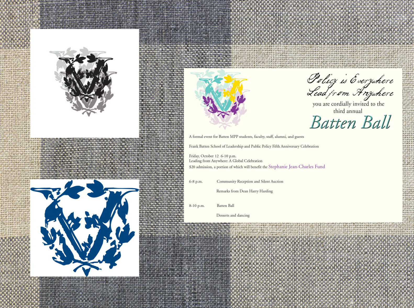 Logo and Invitation for Batten Ball by Carrie Throckmorton on Dribbble