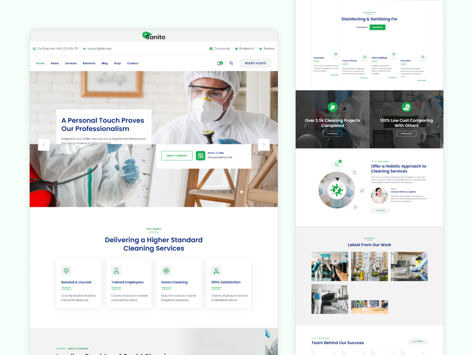 Sanito - Sanitizing and Cleaning Web Design by Na Vignesh for Template ...