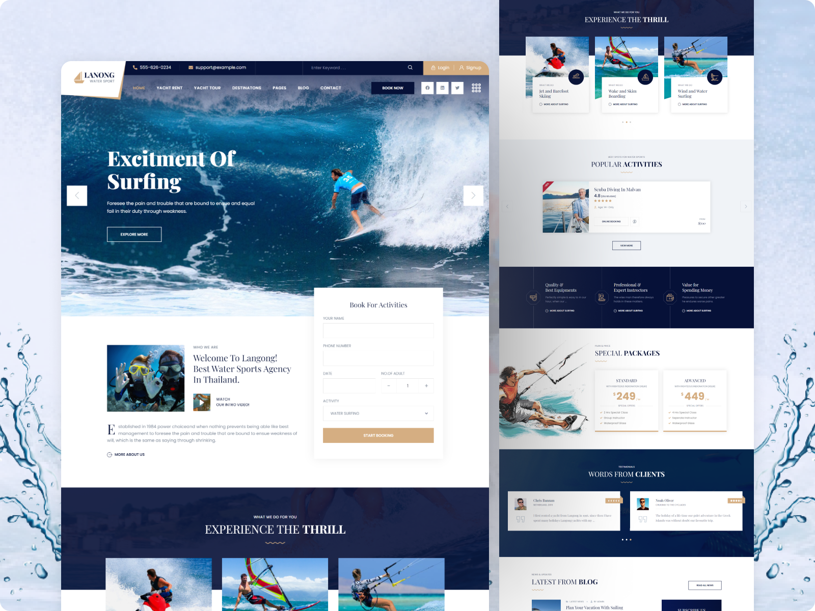 Lanong - Yacht Rental Web Design by Na Vignesh for Template Path: UI/UX ...
