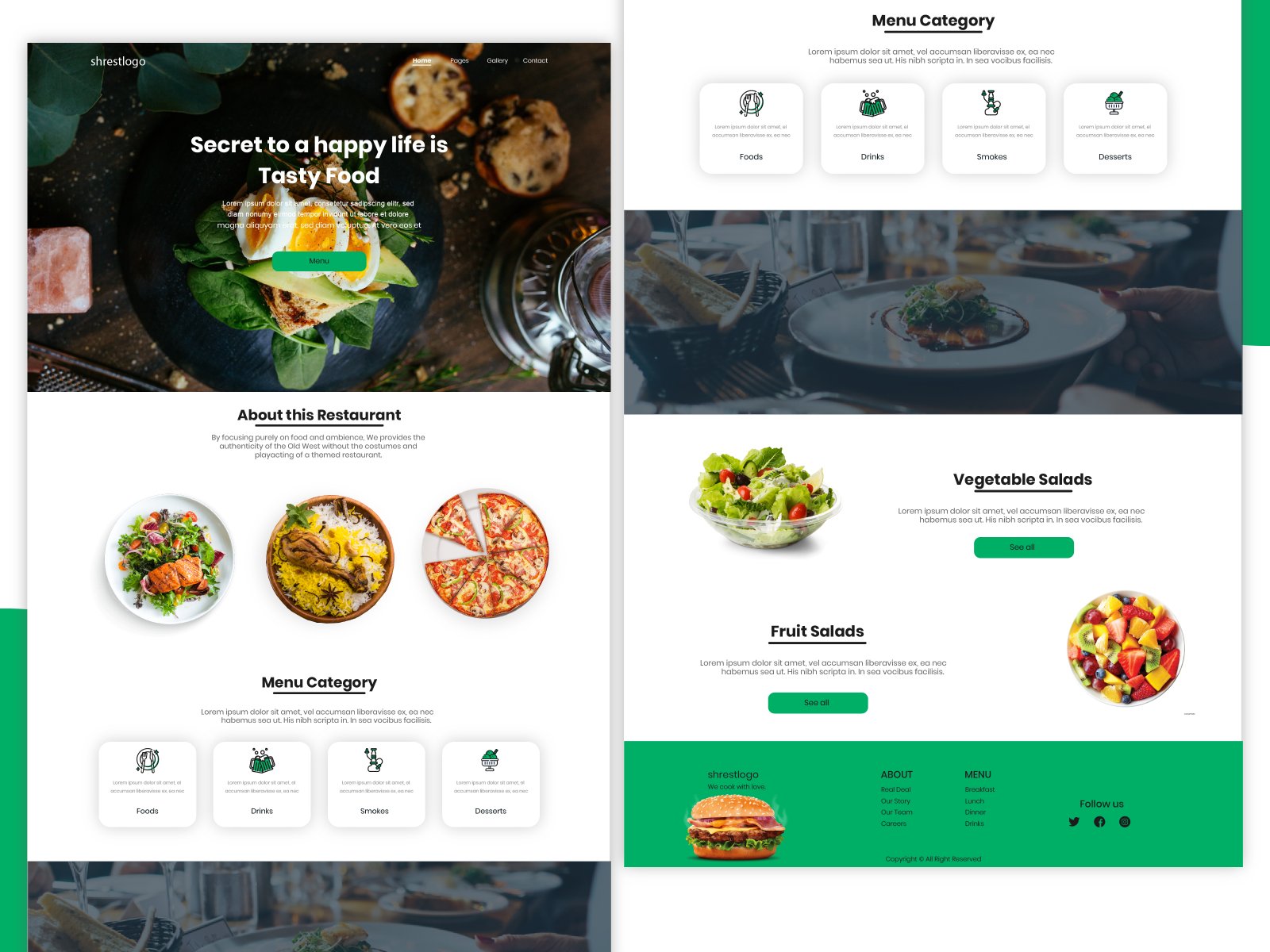 Restaurant website by SaagarShrest on Dribbble