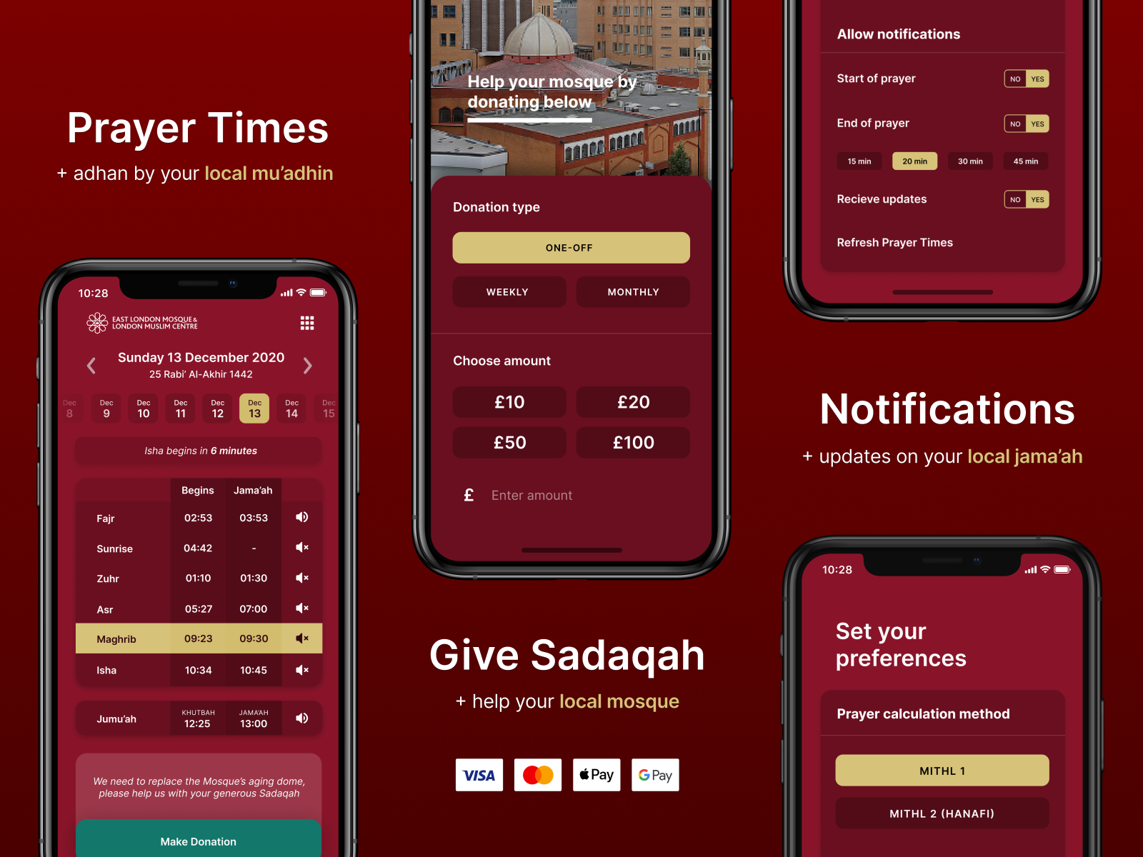 Mosque Prayer and Donations App by Aqib Mehmood on Dribbble