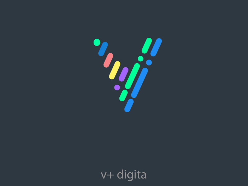 V+digital logo by keval kachhadiya on Dribbble