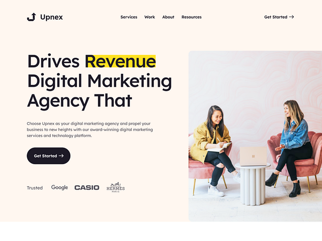 Upnex - Digital Marketing Agency Website by Andri Prasetia for SLAB Design Studio on Dribbble