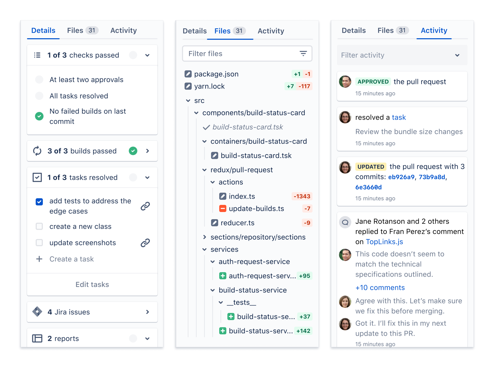 Code review sidebar - tabs by Stephanie on Dribbble