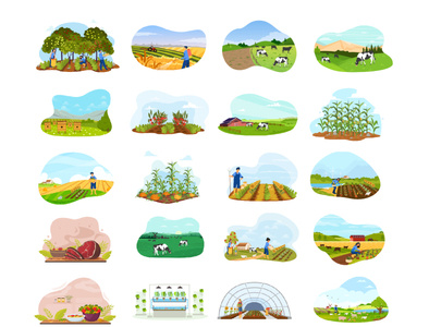 Set of farming illustration by Polly Melnik on Dribbble
