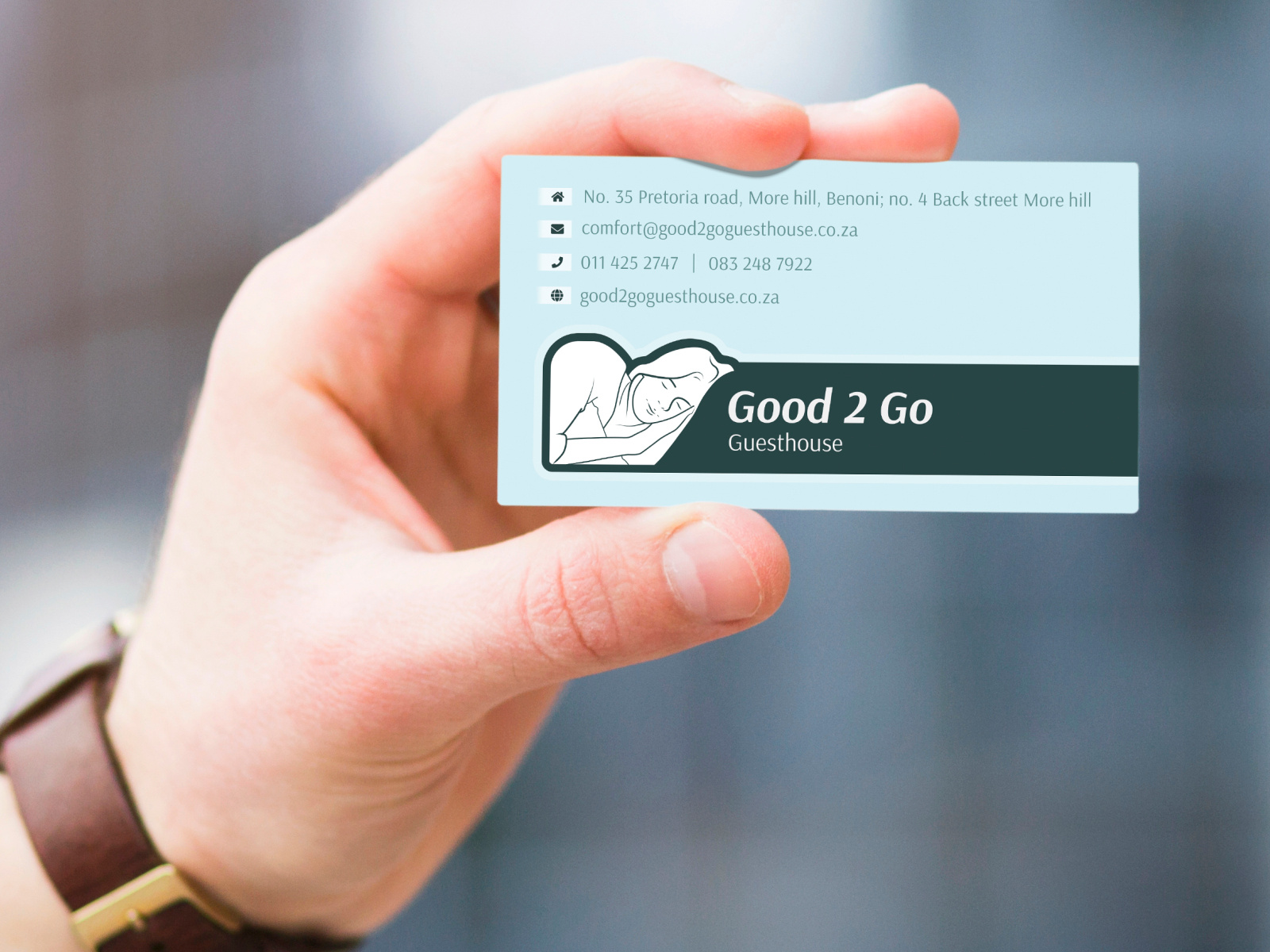 Good 2 Go Guesthouse Business Card by Richard Potgieter on Dribbble