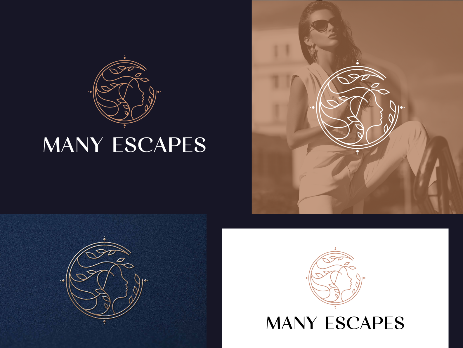 Many Escapes logo design by Anna Rid on Dribbble
