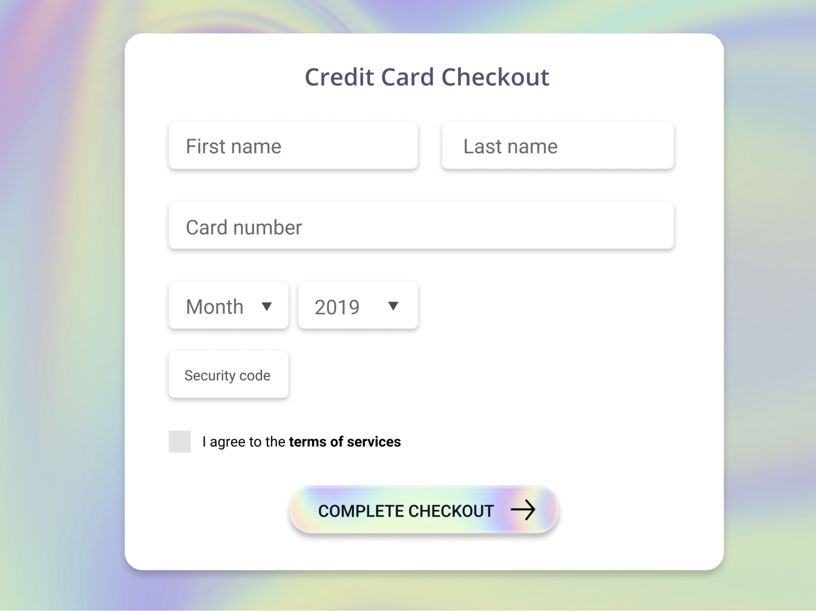Credit Card Checkout - challenge 2 by Fernanda Penna on Dribbble