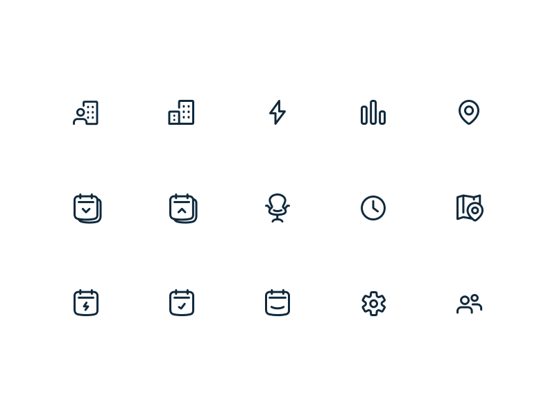 Office Navigation Icons by Sam Dunn for Robin on Dribbble