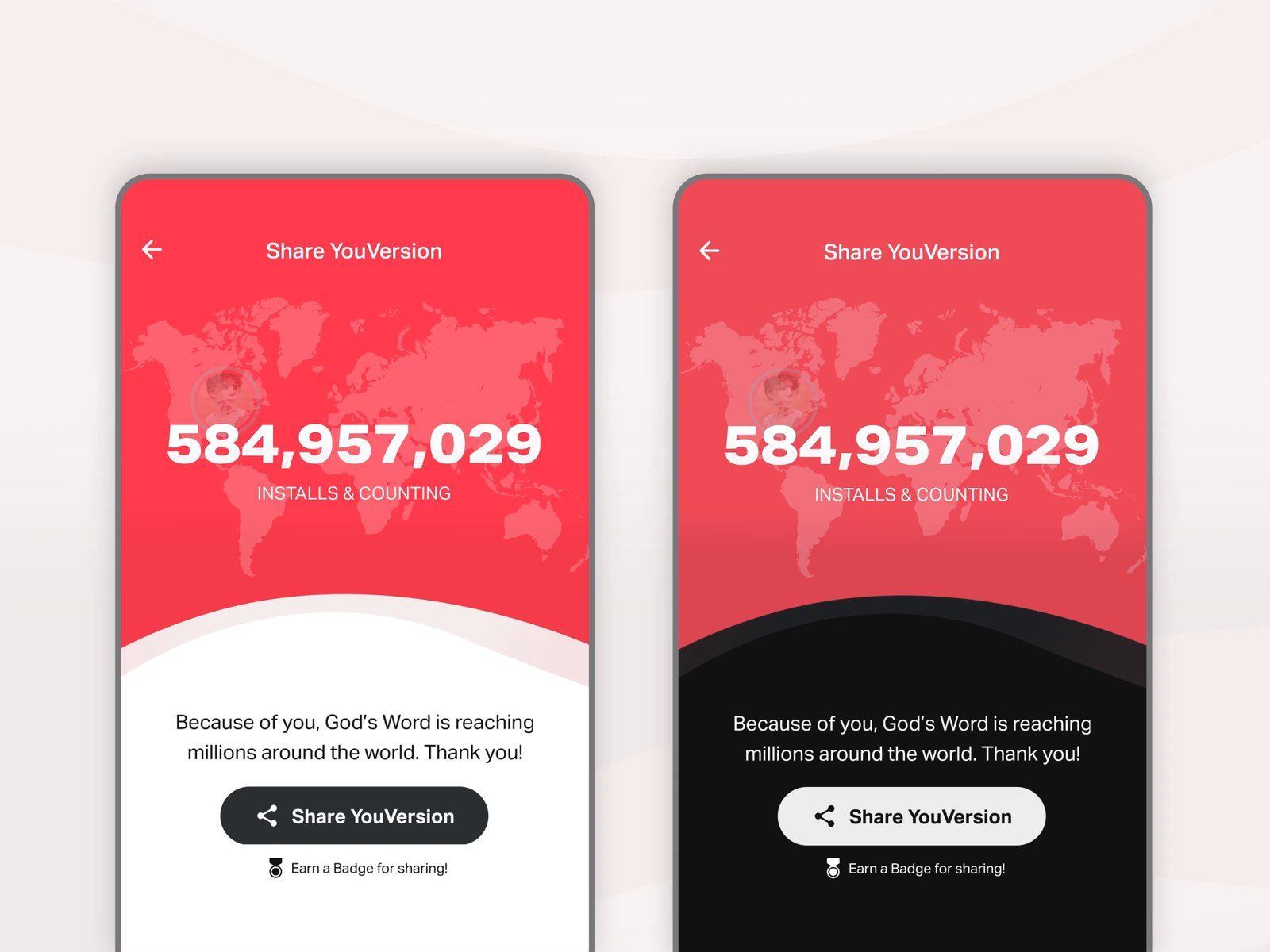 Share YouVersion Screen by Jonathan Santiago on Dribbble