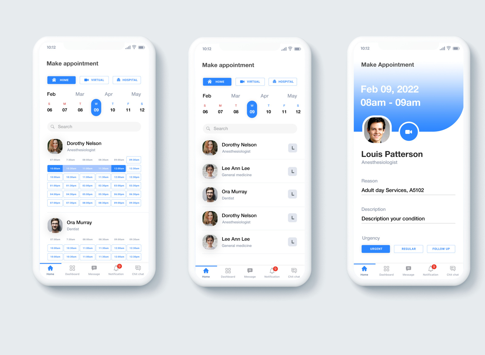 Appointment iOS mockups by Brijesh Singh on Dribbble