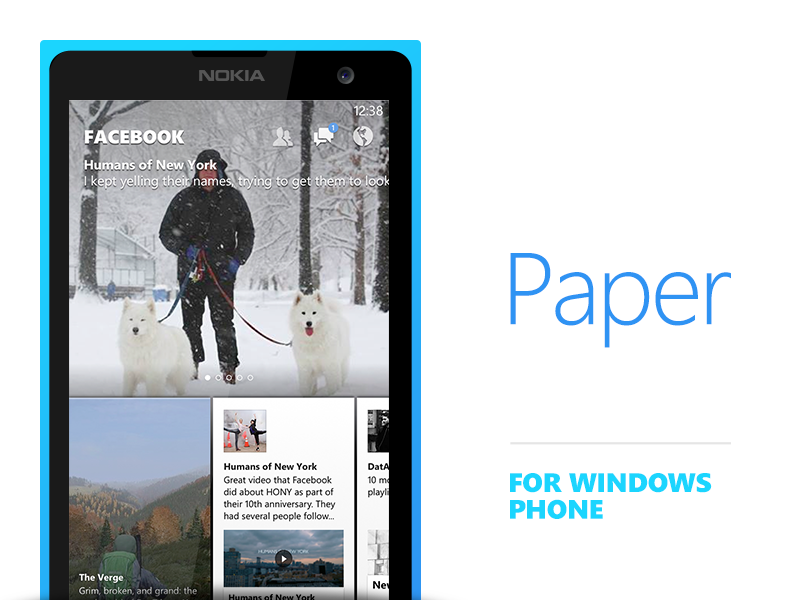 Facebook Paper... on Windows Phone? by Sam Mularczyk on Dribbble