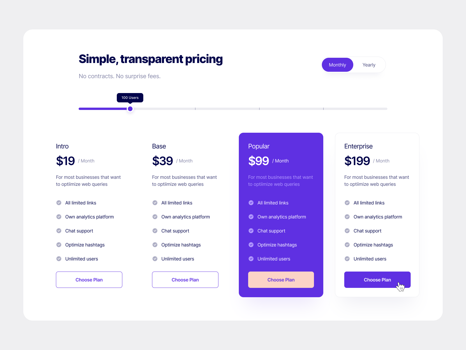 Pricing Section 01 by Erşad Başbağ for Flowbase on Dribbble