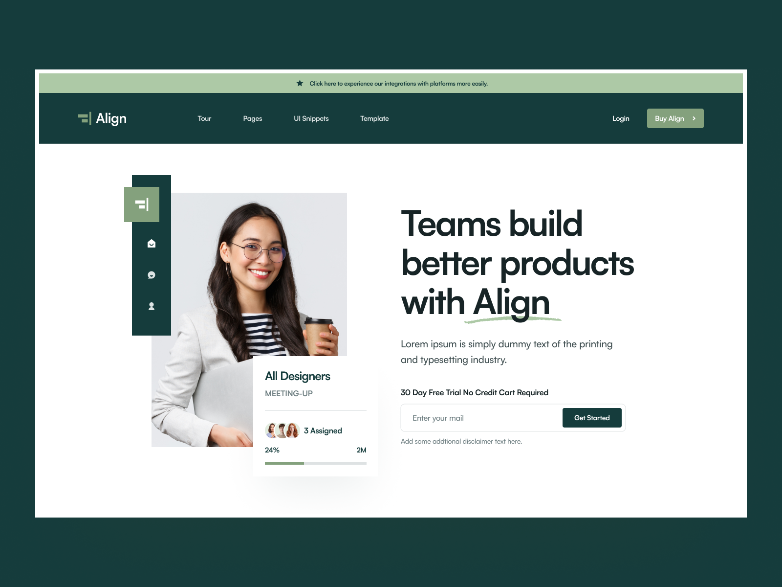 Landing : Align Webflow Template by Erşad Başbağ for Flowbase on Dribbble