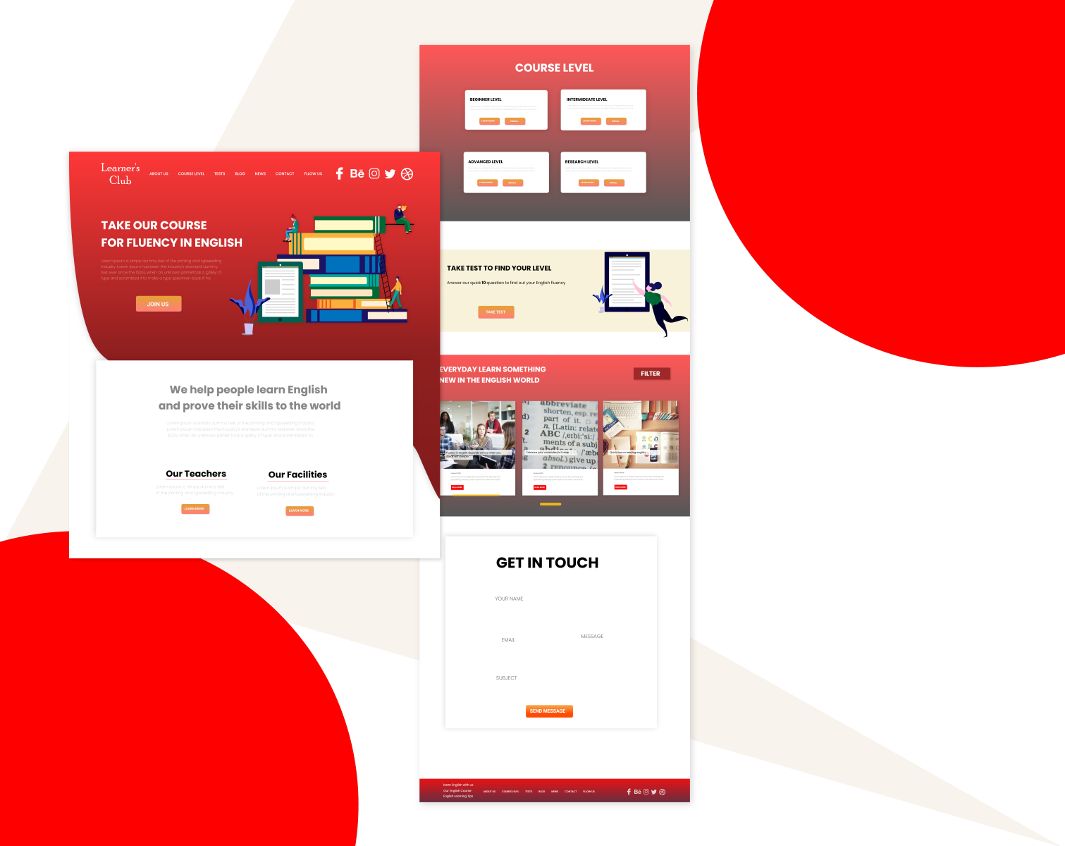 English Learning website ui by Yeashna Ahmed on Dribbble