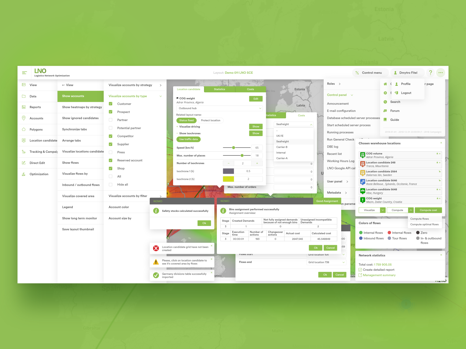 Logistics Network Optimization Ui Elements By Dmytro Fitel On Dribbble