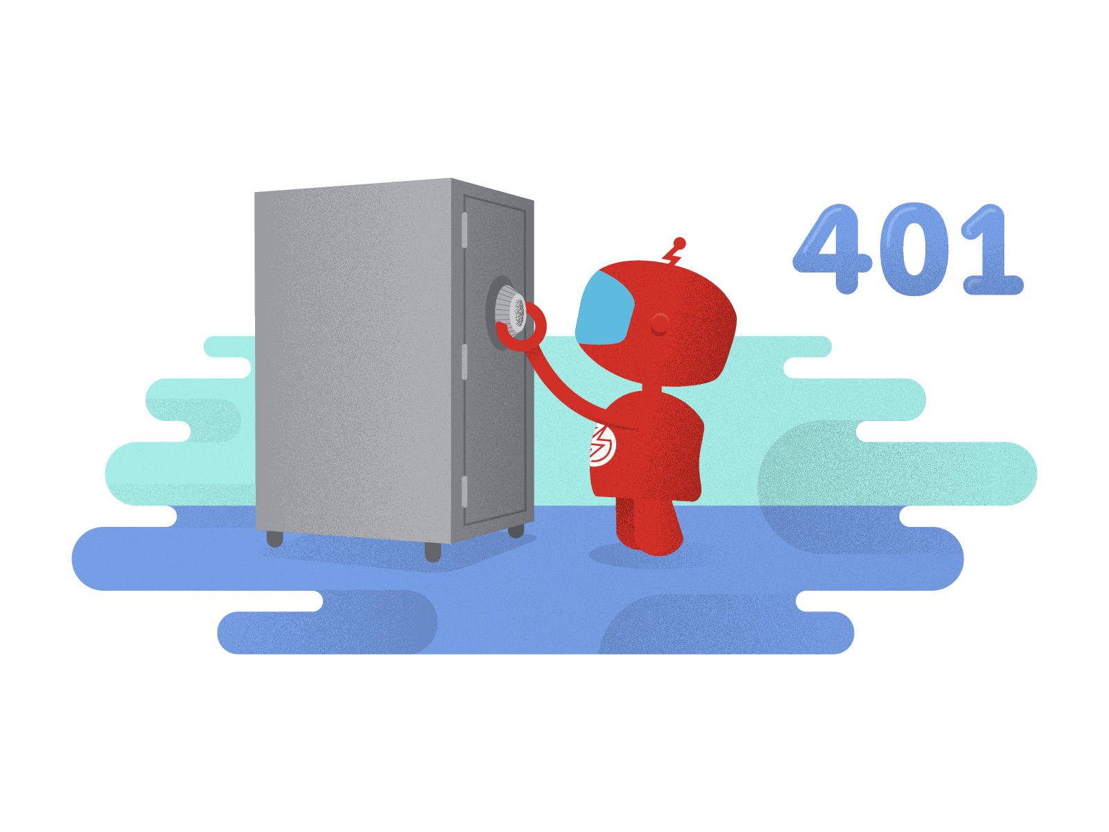 401 Error Illustration for Sauce Labs by Petre Spassov on Dribbble