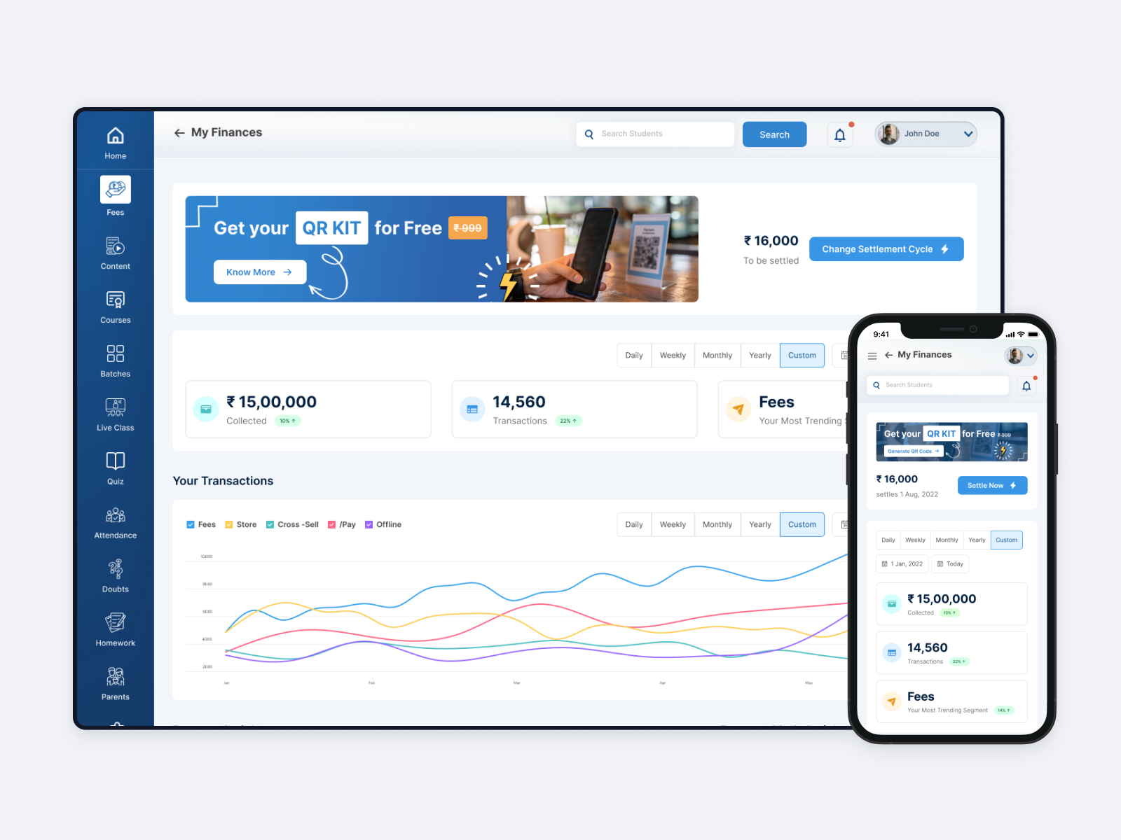Fee Dashboard by Ashwin K S on Dribbble