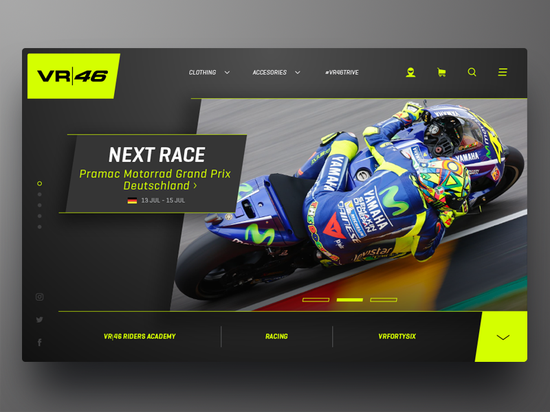 VR46 Website Header by Rob Robertson on Dribbble