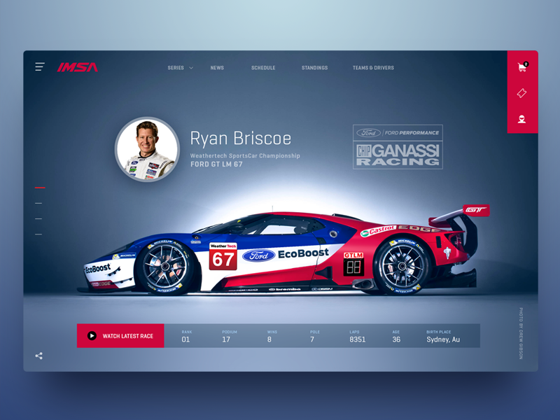 Racing Driver Profile by Rob Robertson on Dribbble