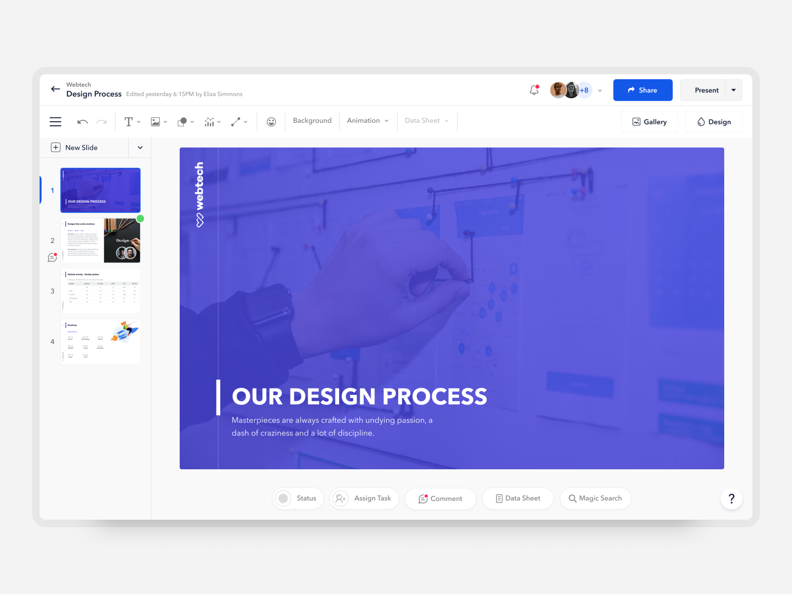 Presentation Dashboard by Prateek Saini (PS) on Dribbble