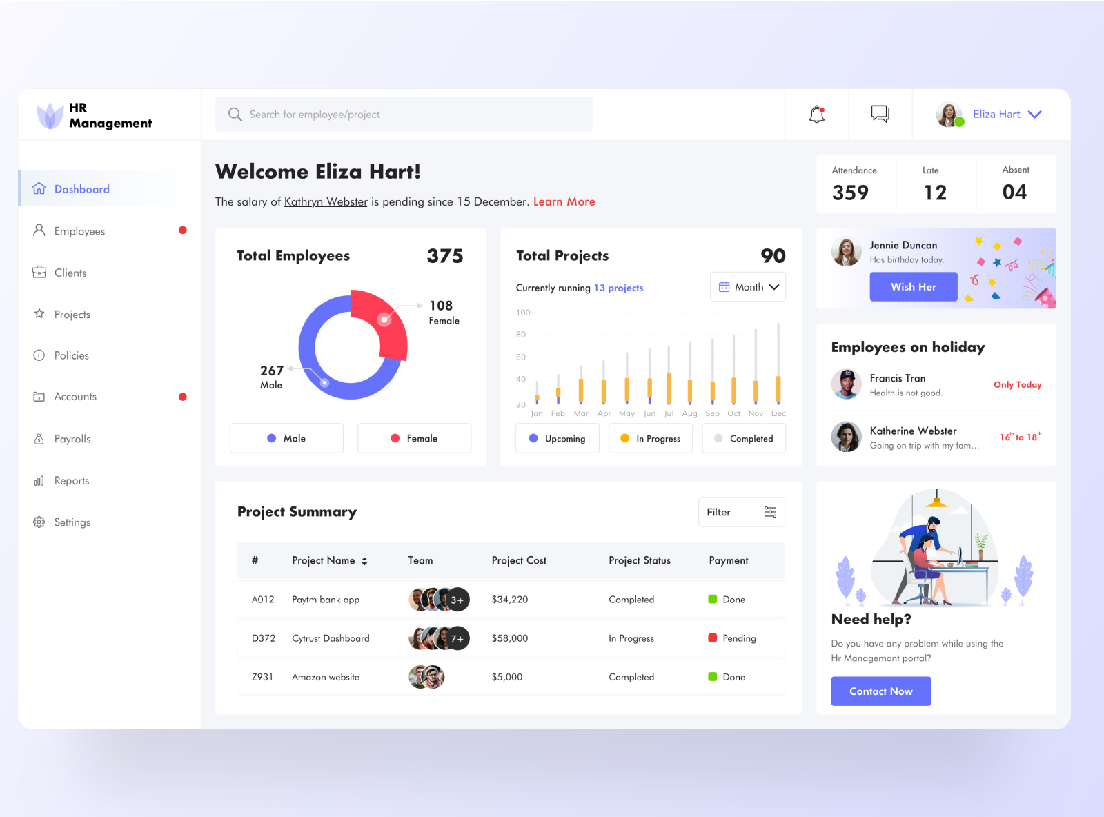 HR Management by Prateek Saini (PS) for Nickelfox - UI/UX Design on ...