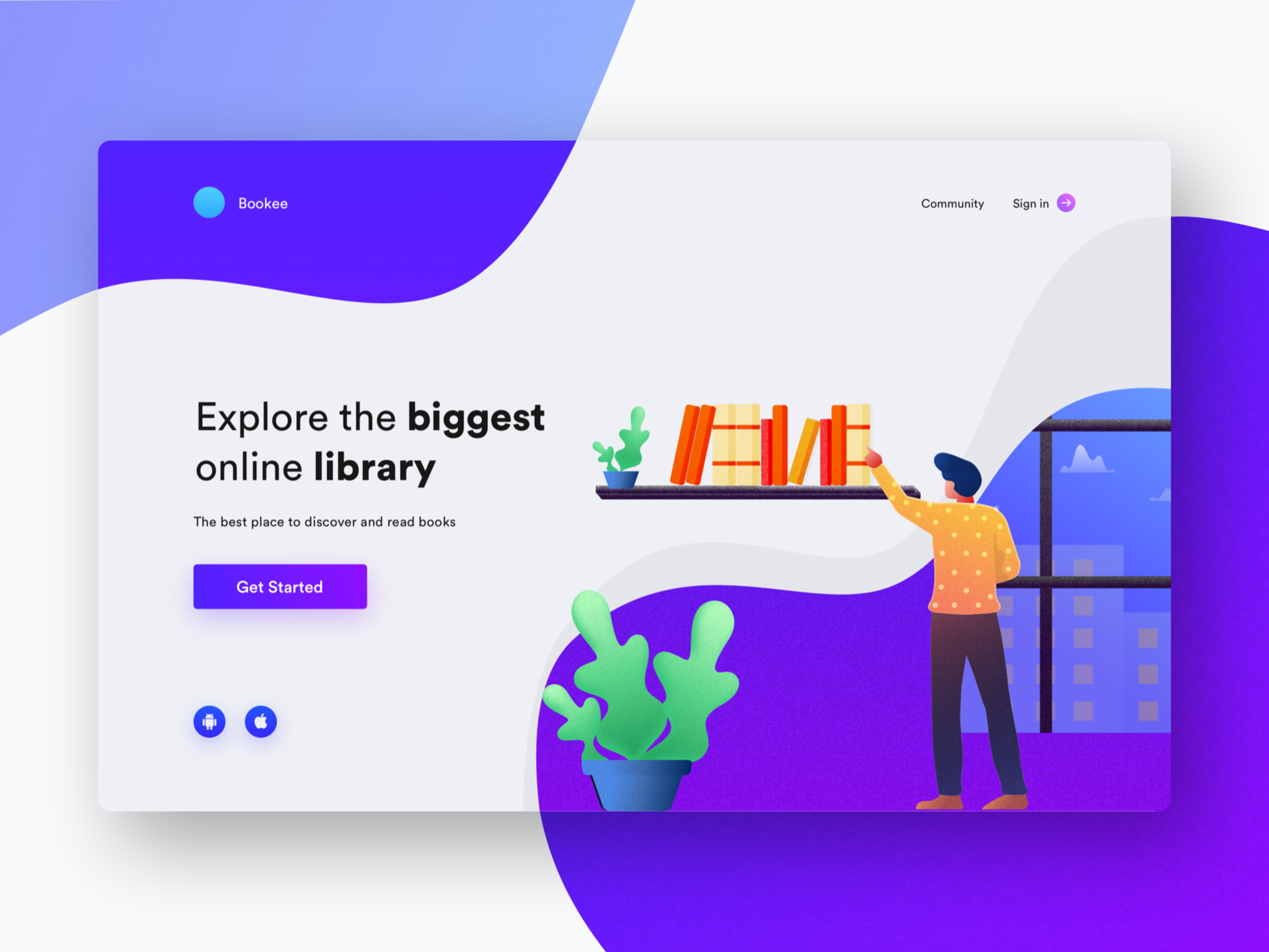 Bookee - Online Library Website by Kevin on Dribbble