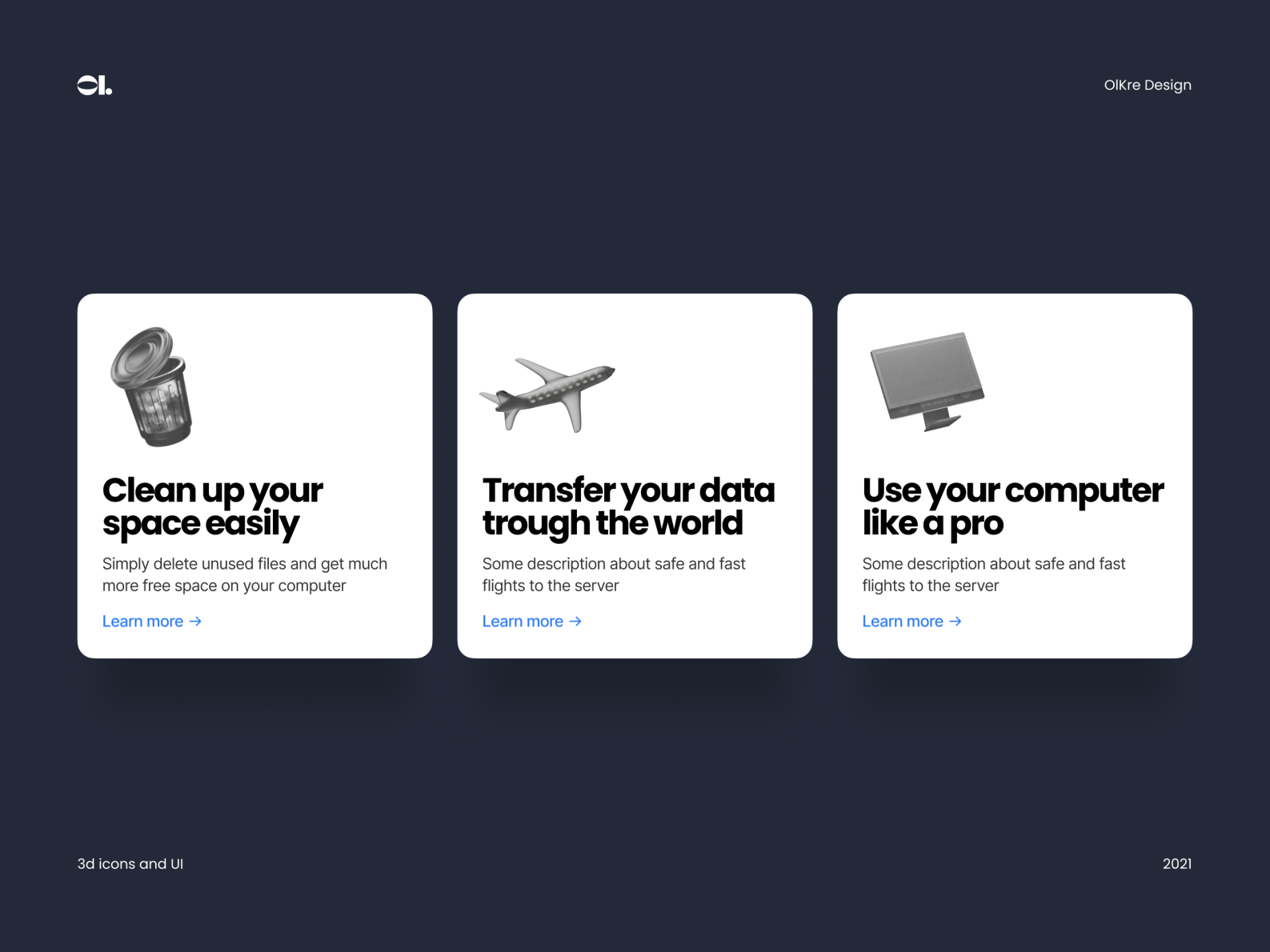 Cards Design and custom 3d icond by Ol Kre on Dribbble