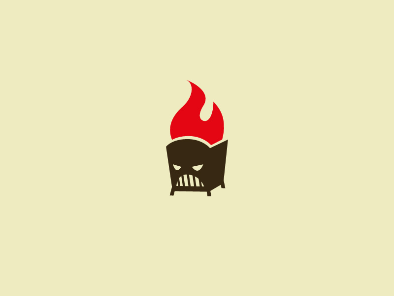 Angry garbage bin logo by Dejan Kuzmanovski on Dribbble