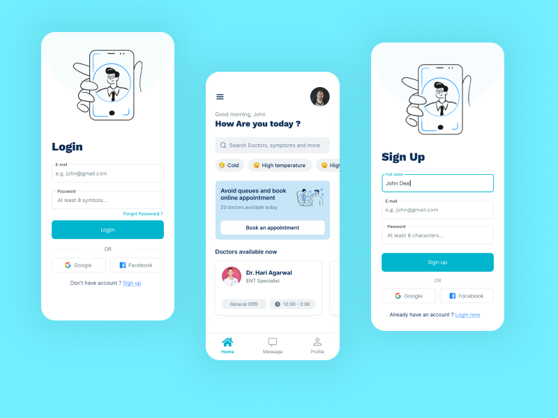 Medical App Screens by Ayush Kejriwal on Dribbble