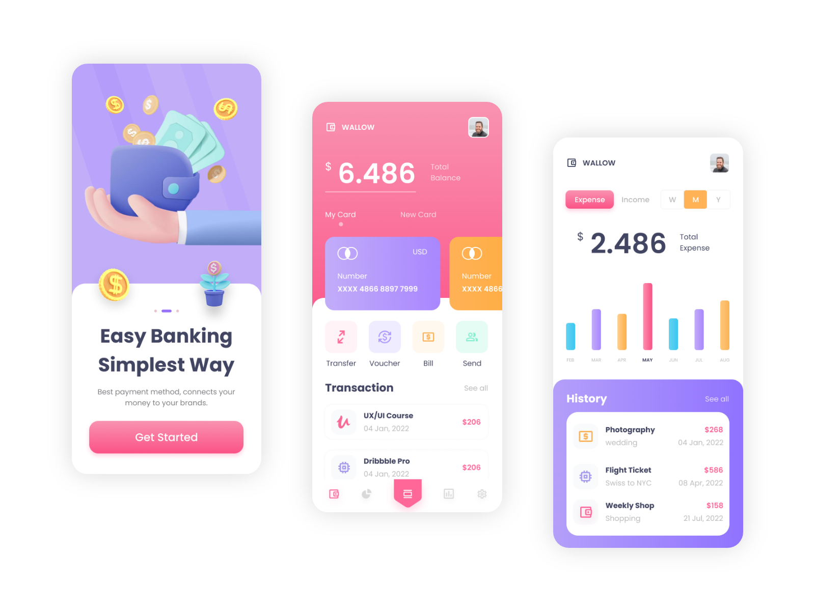 Banking App UI Design by Naymul Hasan on Dribbble