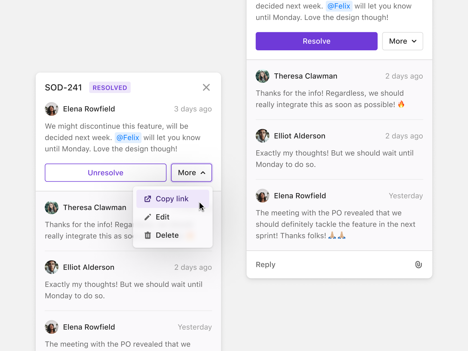 Commenting feature by Felix Ludwig on Dribbble