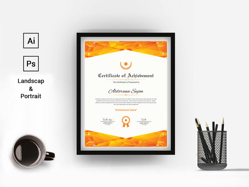 Modern Geometric Certificate Template by TheStyle on Dribbble