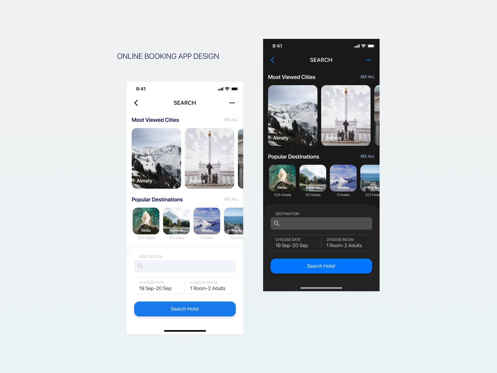 Online booking app Design by Alibi Toigan on Dribbble