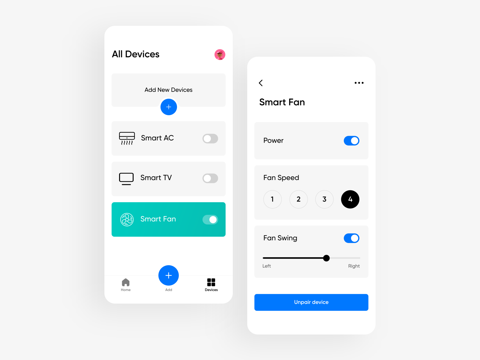 Smart app mobile UI screen by Sarath Kumar on Dribbble