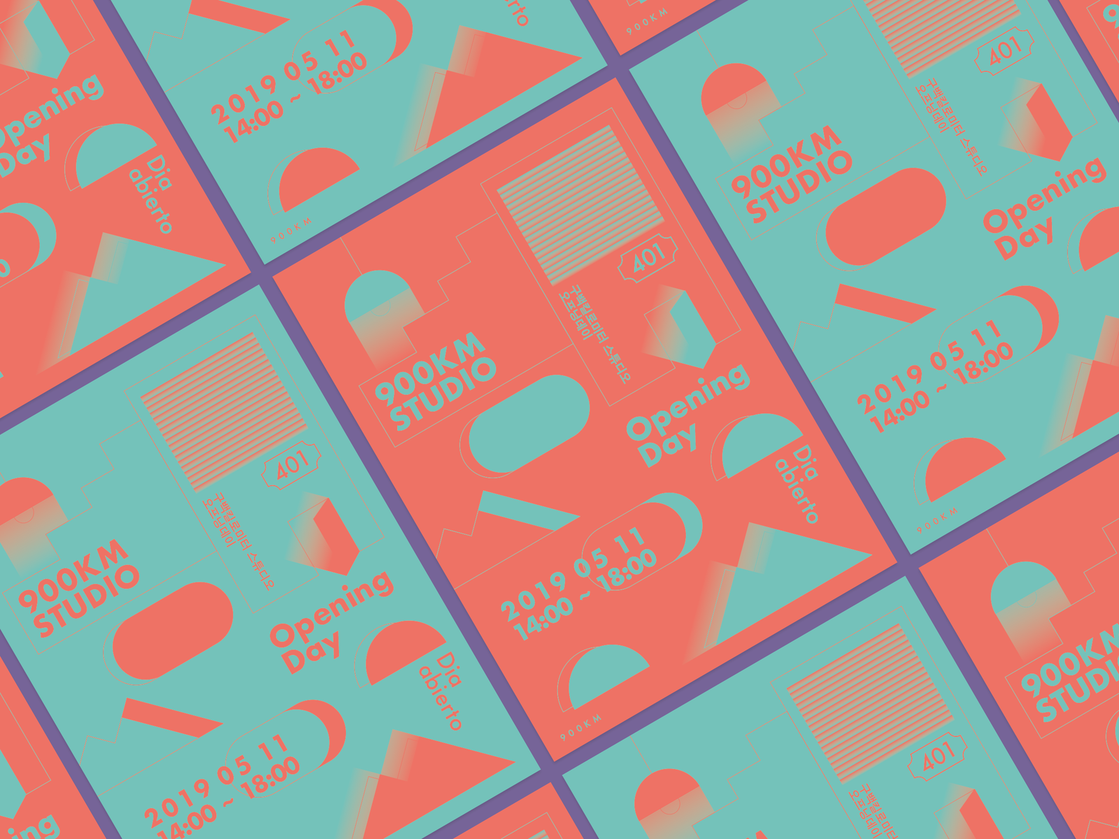 900km Studio, Poster Wall by 109 on Dribbble