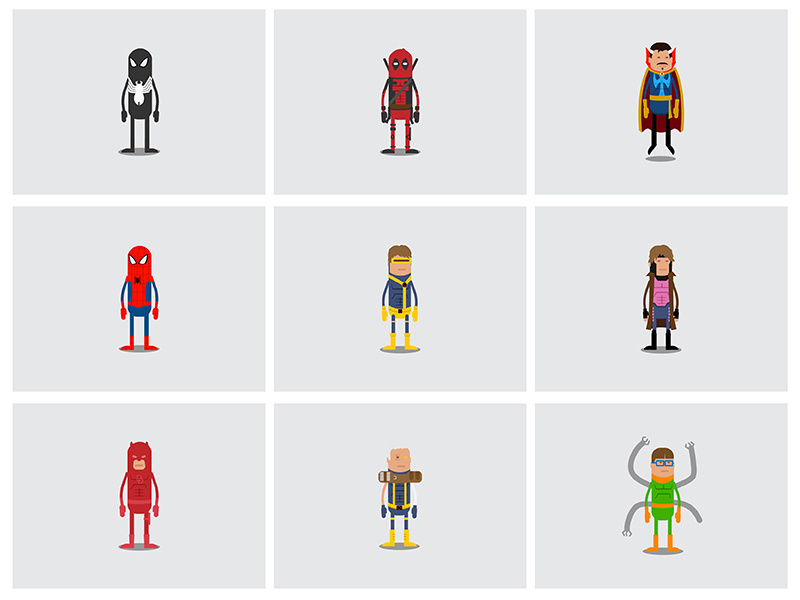Marvel Characters by Blake Genth on Dribbble