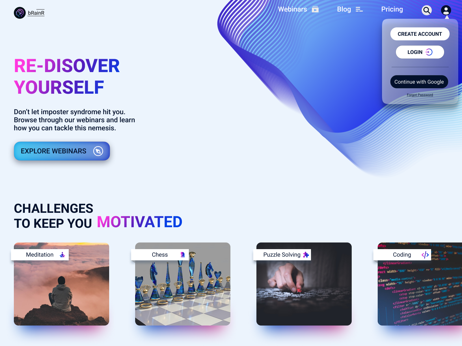 Landing Page with Login modal by 🖖Milan on Dribbble