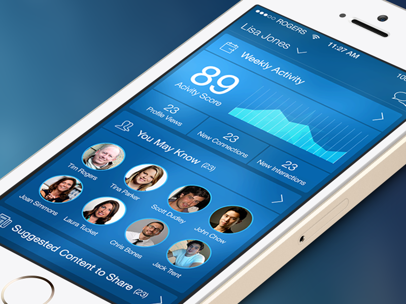 Networking App Dashboard by Adrien Niblock on Dribbble